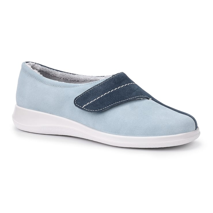 French Navy / Soft Blue | Women’s Classic Suede Slippers | Wrap ...