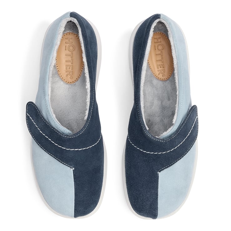 French Navy / Soft Blue | Women’s Classic Suede Slippers | Wrap ...