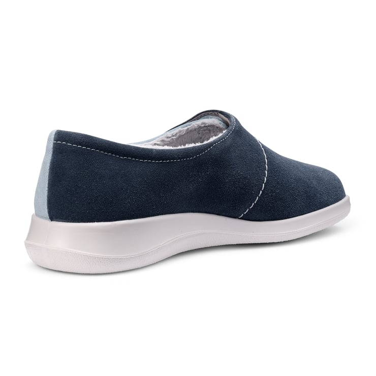 French Navy / Soft Blue | Women’s Classic Suede Slippers | Wrap ...