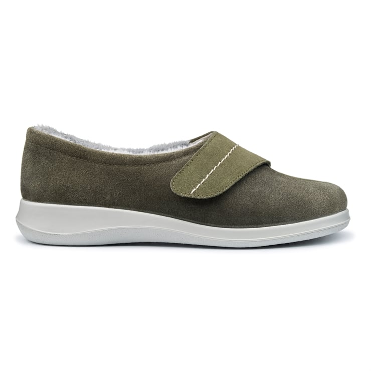 Khaki / Forest Green | Women’s Classic Suede Slippers | Wrap Slippers ...