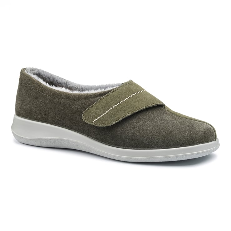 Khaki / Forest Green | Women’s Classic Suede Slippers | Wrap Slippers ...
