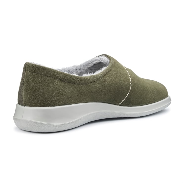 Khaki / Forest Green | Women’s Classic Suede Slippers | Wrap Slippers ...