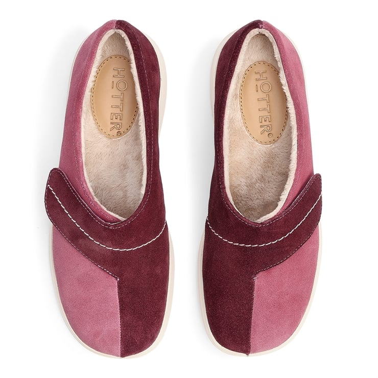 Maroon / Dark Rose | Women’s Classic Suede Slippers | Wrap Slippers ...