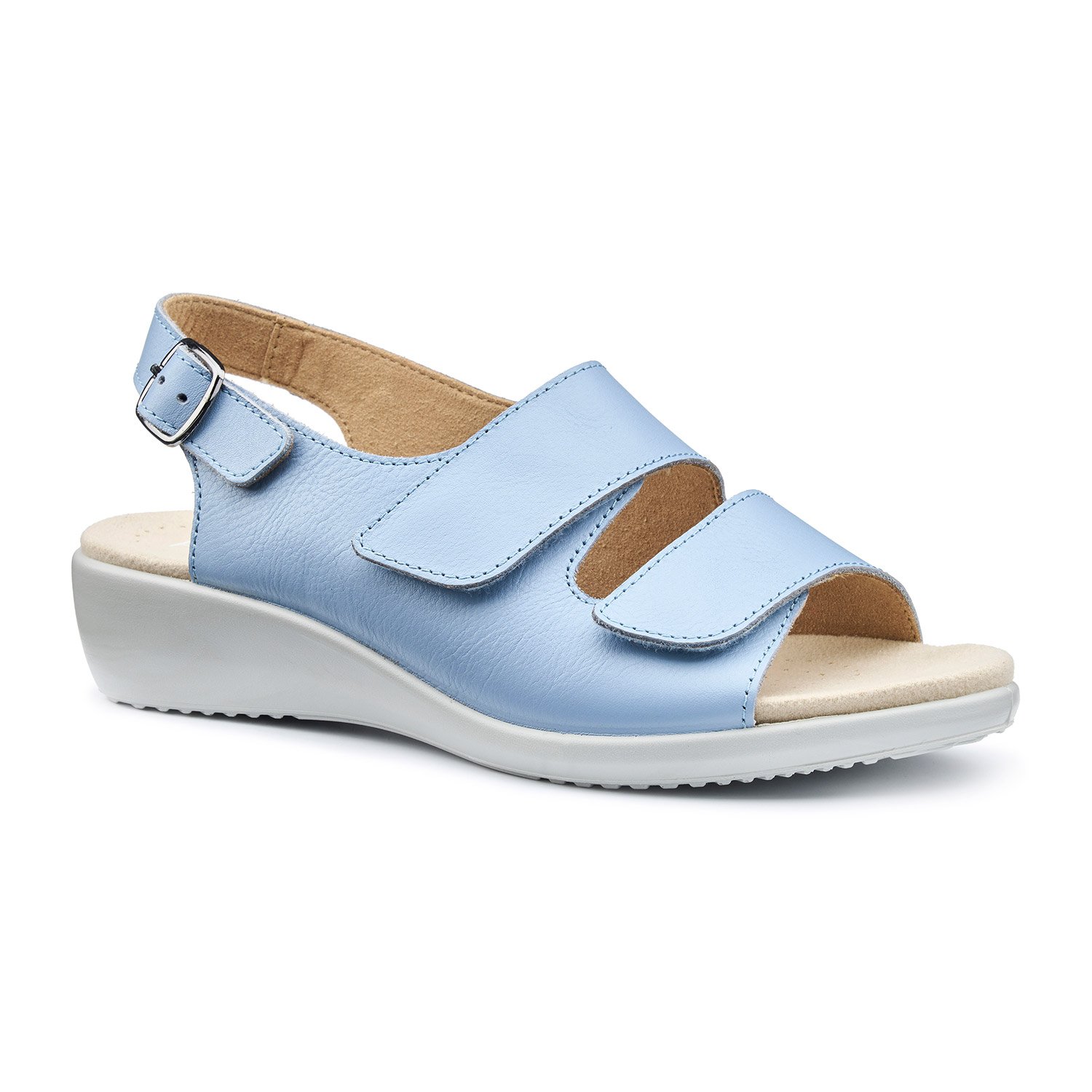 Soft Blue | Women’s Adjustable Low Wedge Sandal | Easy II Sandals ...