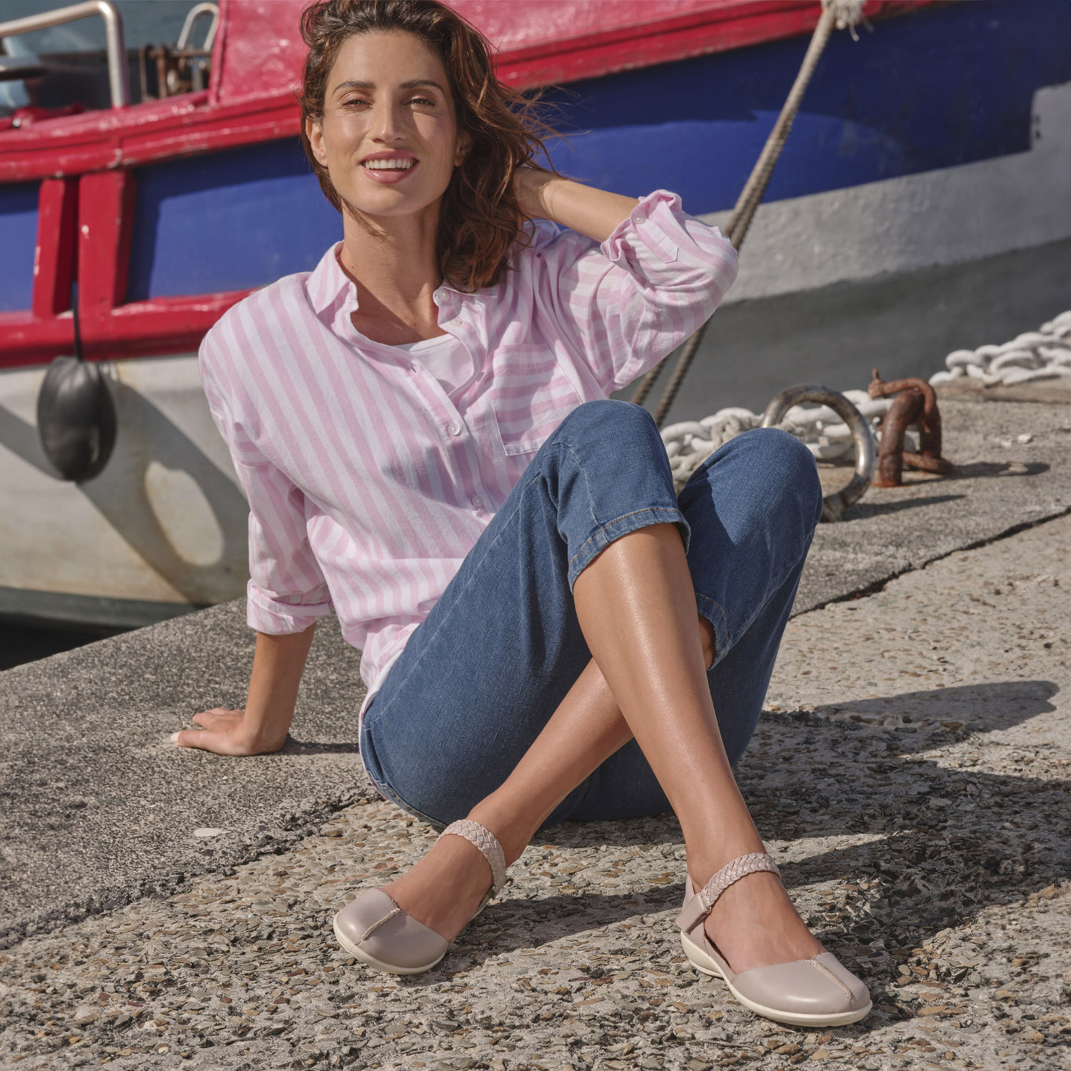 Light Mink | Women’s Casual Summer Flat | Lake Shoes | Hotter UK