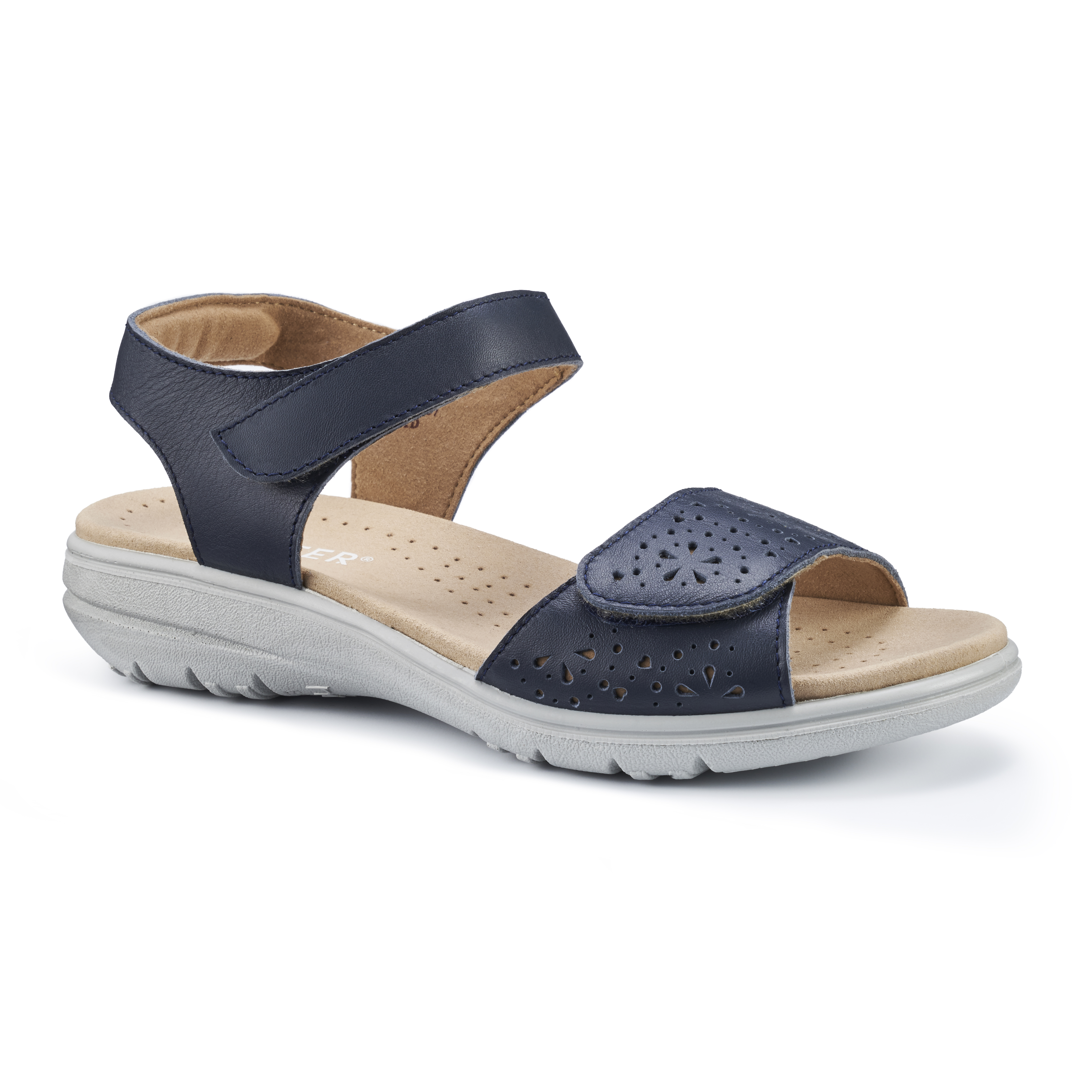 Denim Navy | Women’s Flat Sandal With Adjustability | Leah II Sandals ...