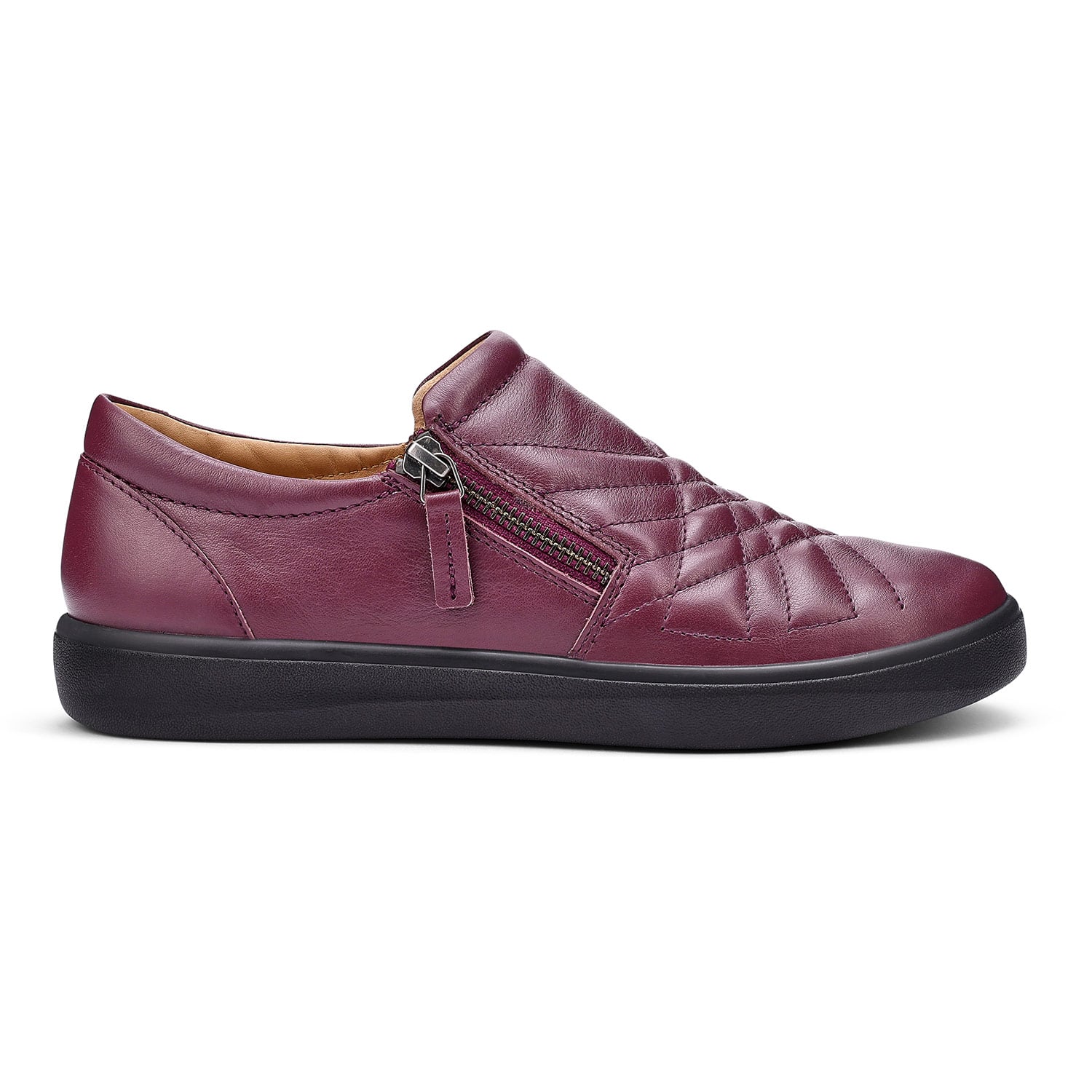 Dark Cherry | Women’s Quilted Slip-on Trainer | Poppy Trainers | Hotter UK