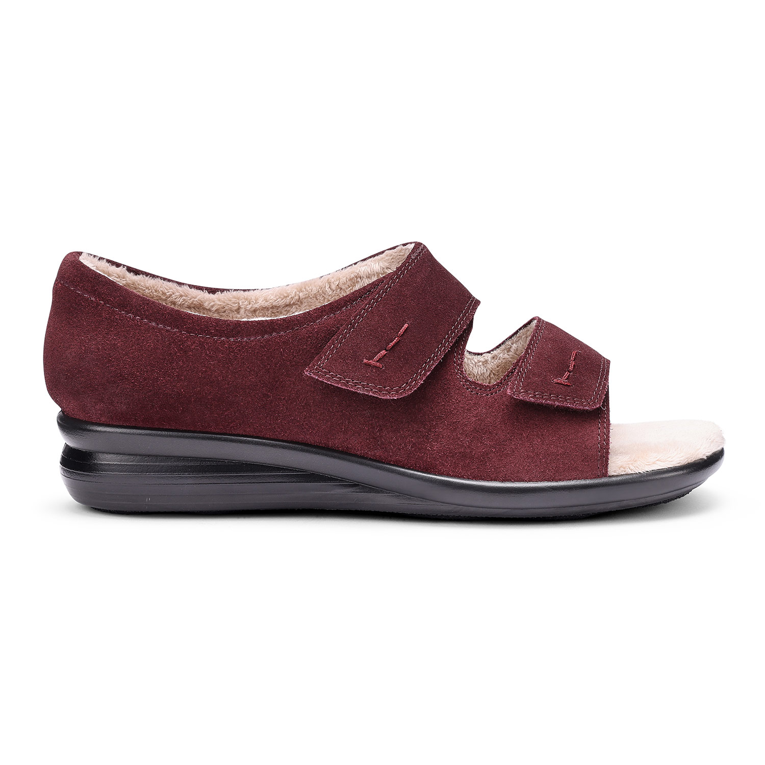 Maroon | Women's Adjustable Slippers | Siesta Slippers | Hotter UK