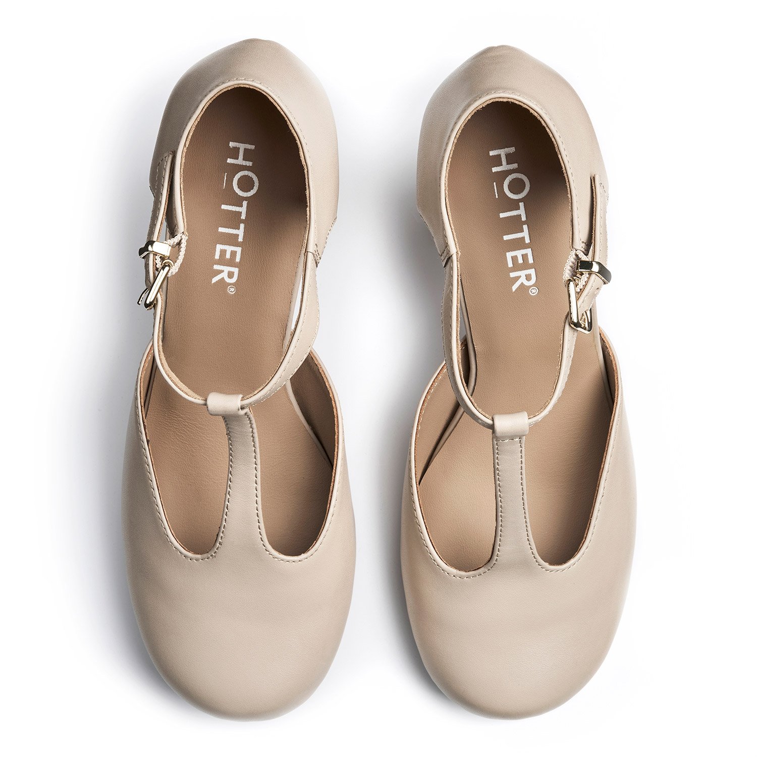 Soft Beige | Women's T-Bar Heels | Tempo Heels | Hotter US